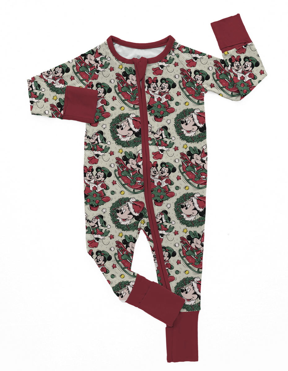 Bamboo Christmas Mouse Long Zip Up Pajamas Preorder – EdenElle Fabric