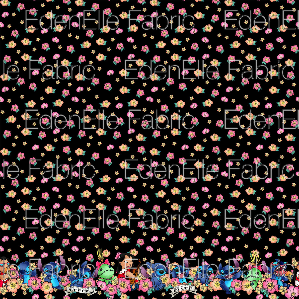 Hula Border Ohana Main – EdenElle Fabric